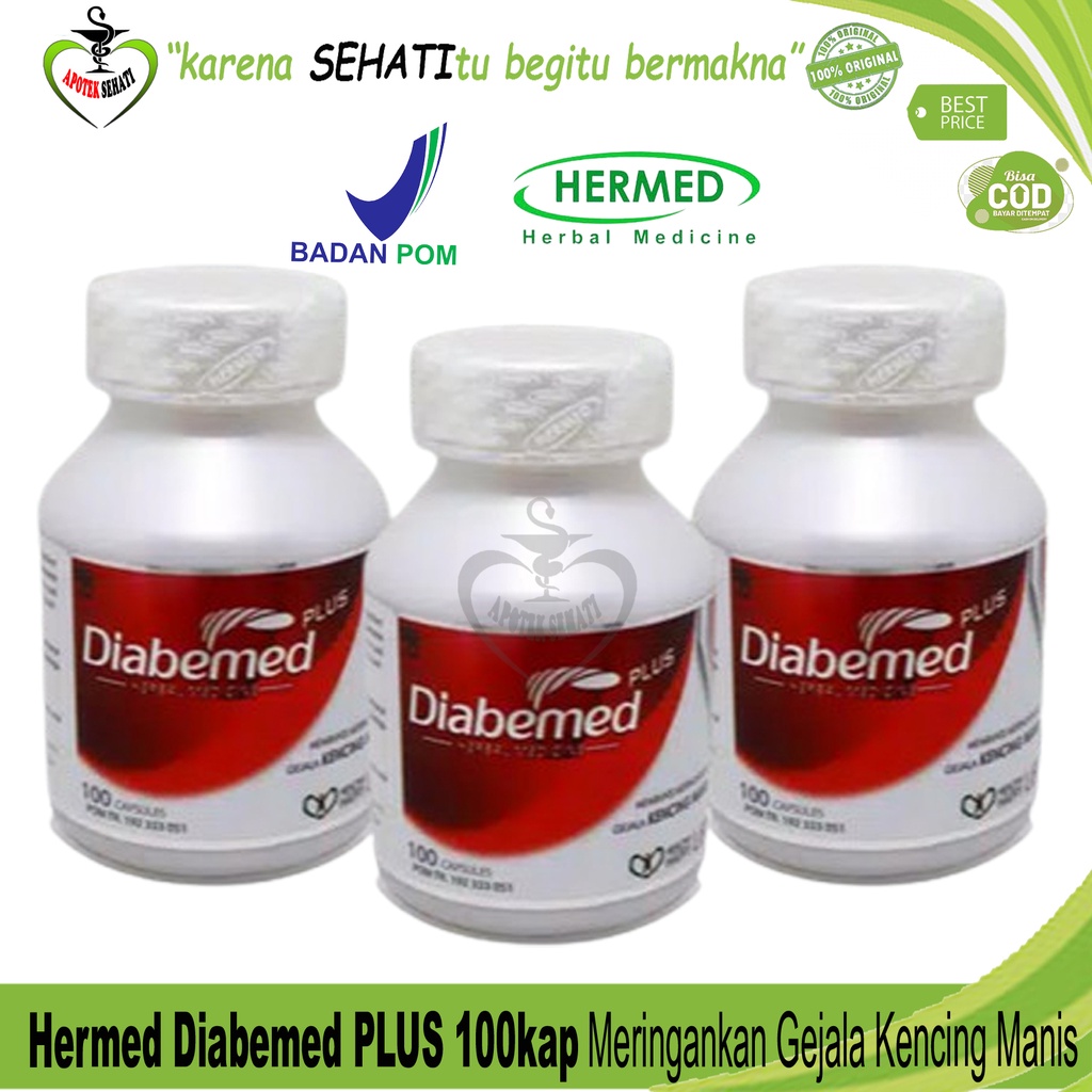 Jual Hermed Diabemed Plus 100 kapsul Meringankan Diabetes Kencing Manis ...