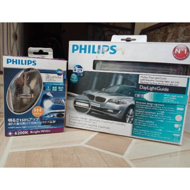 Jual Lampu led H4 PHILIPS original + lampu LED DRL philips original ...