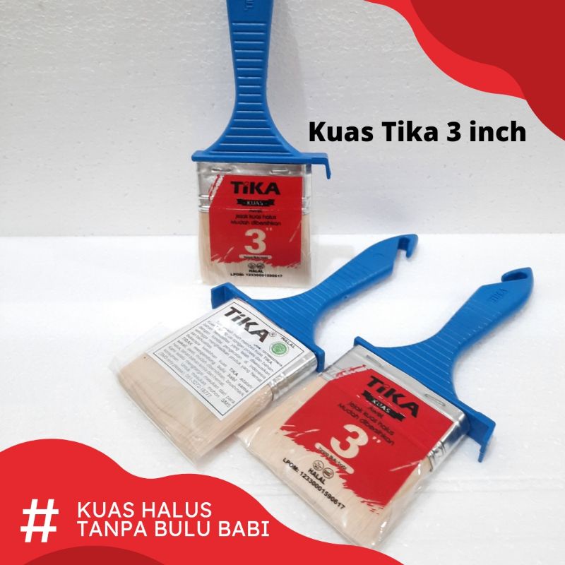 Jual KUAS CAT TIKA 3 INCH HALAL, TANPA BULU BABI, KUAS HALUS | Shopee ...