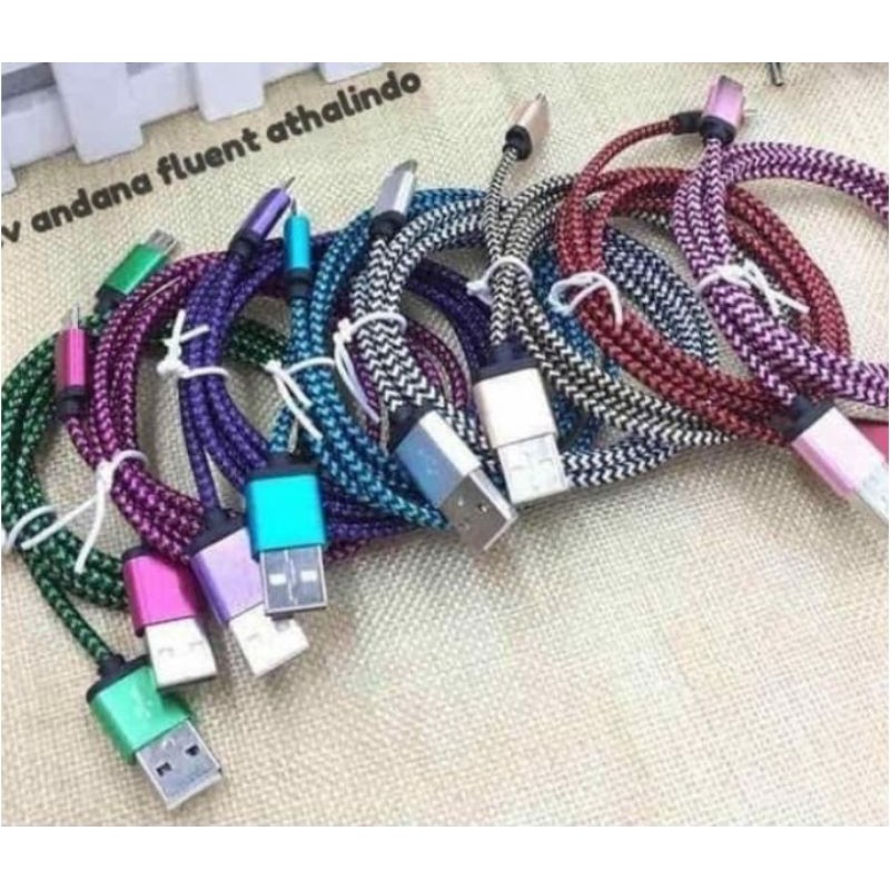 Jual kabel charger andrews kabel cas motif tali | Shopee Indonesia
