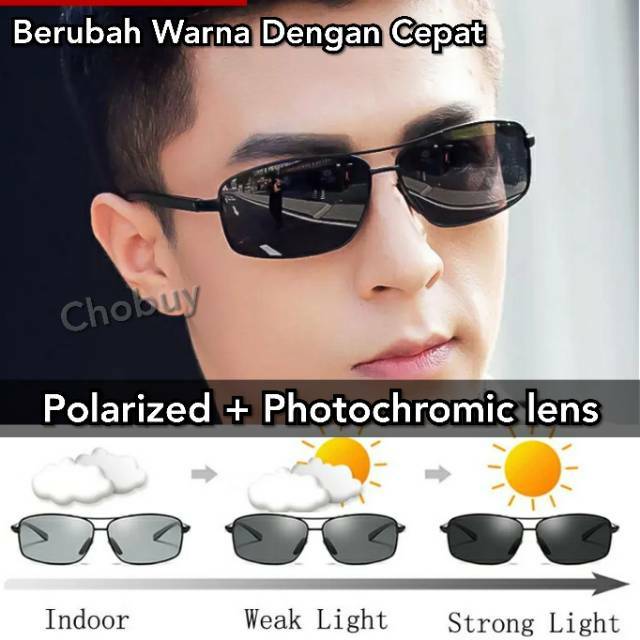 Jual Original Kacamata Polarized Siang dan malam Photocromic Anti Silau UV | Shopee Indonesia