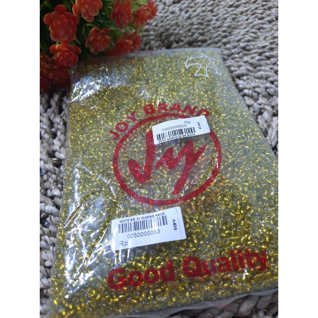 Jual MOTE JOY PASIR 8/0 32 KUNING KACA / MOTE MANIK PAYET / KERAJINAN ...