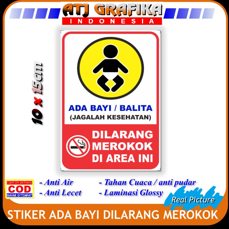 Jual Stiker ada bayi dalam rumah dilarang merokok sticker kesehatan ...