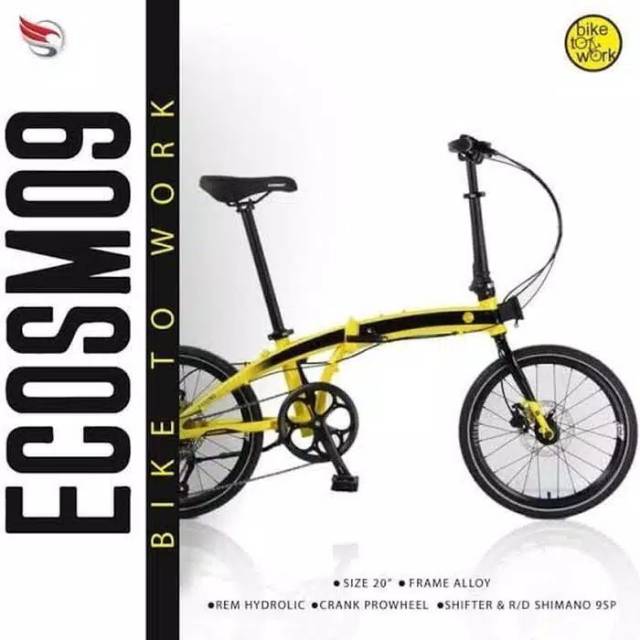 Jual Sepeda lipat 20 element ecosmo 9S bike to work | Shopee Indonesia