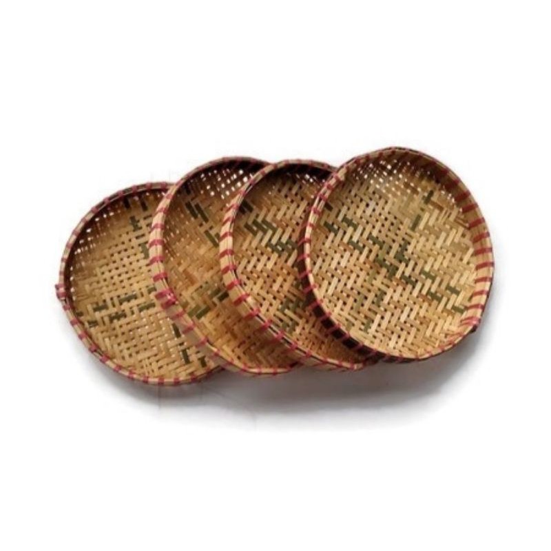 Jual Piring anyaman bambu irik datar / tempat buah dan sayur / ayakan ...