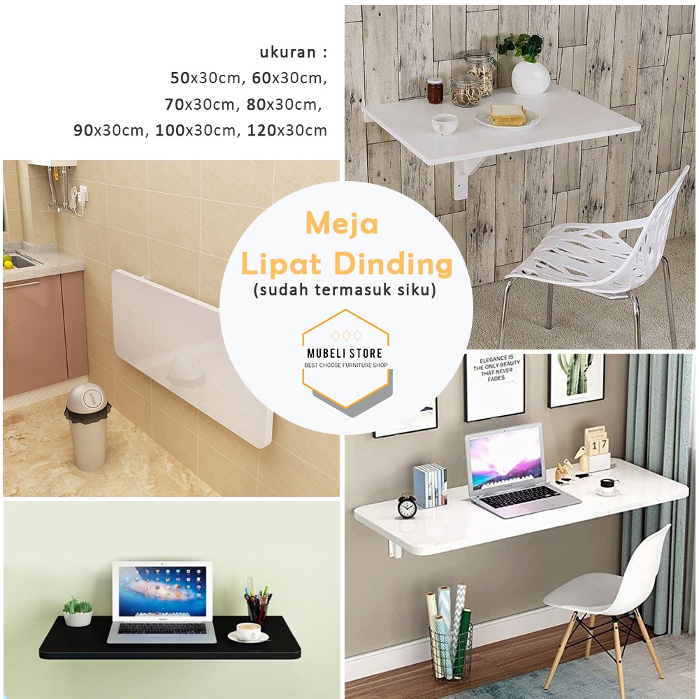 Jual Meja Lipat Dinding Panjang Belajar Portable Dapur Laptop Minimalis ...