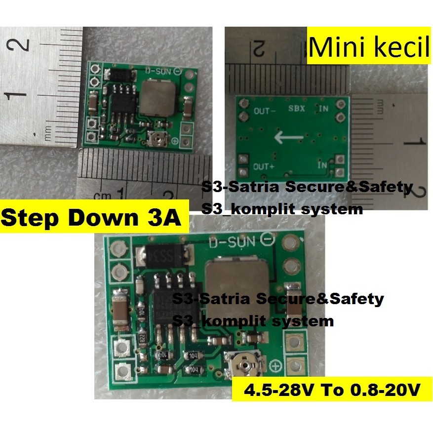 Jual Kecil Mini Step Down 3A 4.5-28V To 0.8-20V Buck micro replace ...