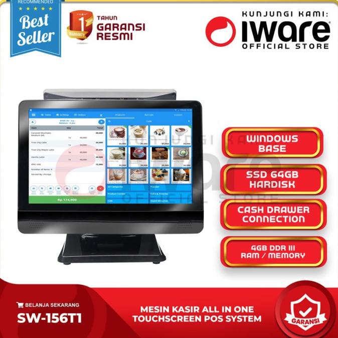 Jual Mesin Kasir All in One Touchscreen Pos System PC Iware SW-156T1 | Shopee Indonesia