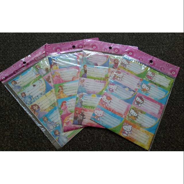 Jual Stiker untuk buku nama karakter (ISI 5LEMBAR) Stiker tempel nama ...