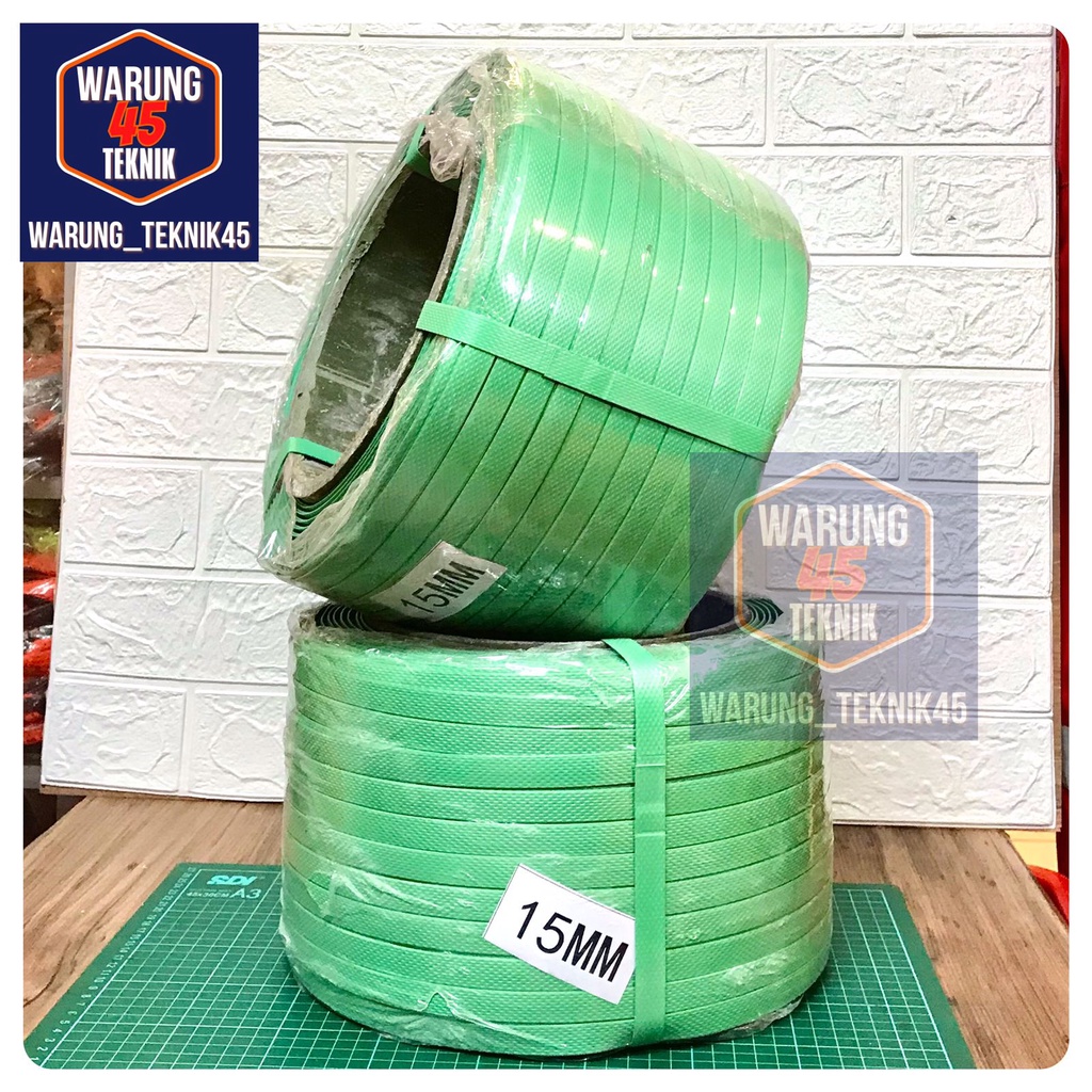 Jual Plastik Strapping Straping Band 15 mm Berat 7 kg Tali Hijau Straping | Shopee Indonesia