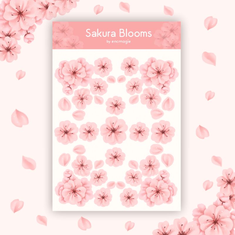 Jual Stiker Deco Kisscut Sakura Blooms Glitter Laminated | Shopee Indonesia