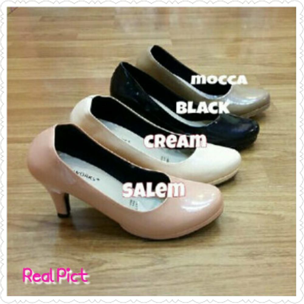 Jual REAL PICTURE HIGH HEELS 7CM OWN WORKS KERJA FORMAL POLOS SALEM ...