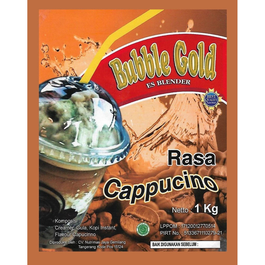Jual BUBBLE GOLD CAPPUCINO KEMASAN 1KG | SERBUK MINUMAN RASA CAPUCINO ...