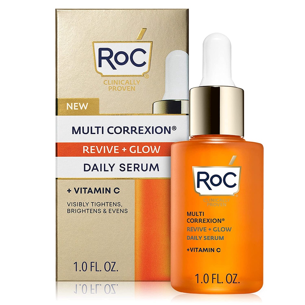 Jual ROC Multi Correxion Revive + Glow + Vitamin C Daily Anti Aging Serum 30ml 50ml | Shopee ...