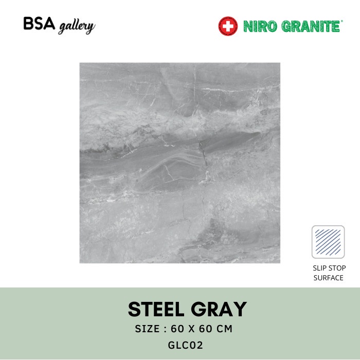 Jual NIRO GRANITE 60X60 STEEL GRAY GLC02 / GRANIT LANTAI DINDING ...