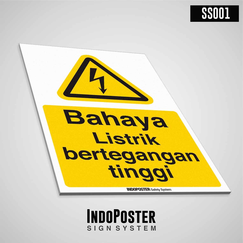 Jual Safety Sign Rambu K3 Pelat PVC Bahaya Listrik Bertegangan Tinggi ...