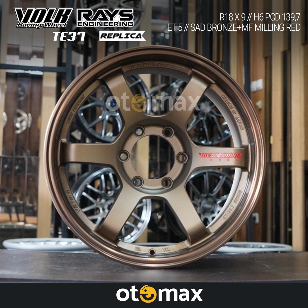 Jual Velg Mobil Volk Rays TE37 Ring 18 H6 Sand Bronze+Milling Red | Shopee Indonesia