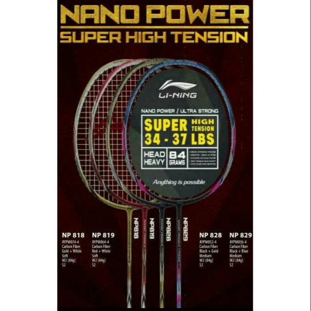 Jual Raket Lining NANO POWER Original tarikan 37 lbs | Shopee Indonesia