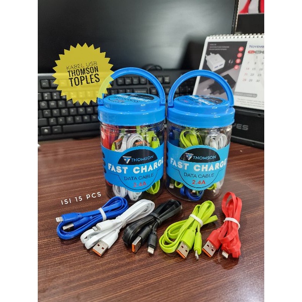 Jual KABEL DATA TOPLES THOMSON COLOKAN LIGHTNING (ISI 15 PCS) | Shopee ...