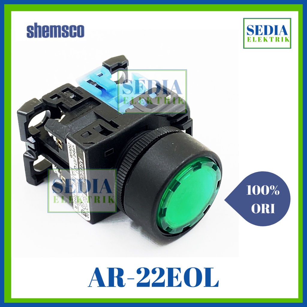 Jual Shemsco Push Button LED Momentary Spring AR22-EOL AR22EOL AR22 EOL ...