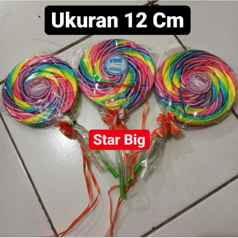 Jual Permen Lolipop King Candy Warna Warni Besar Bentuk Bulat 11.5cm ...