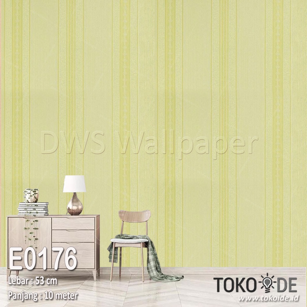 Jual E0176 RONA Wallpaper Salur Wallpaper dinding motif garis Kuning ...