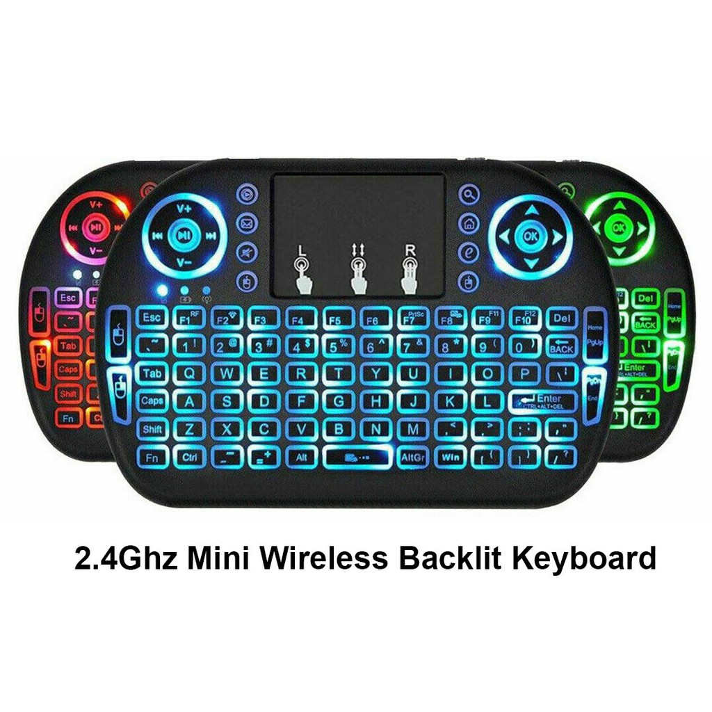 Jual Keyboard mouse wireless mini backlit with touchpad for smart tv ...