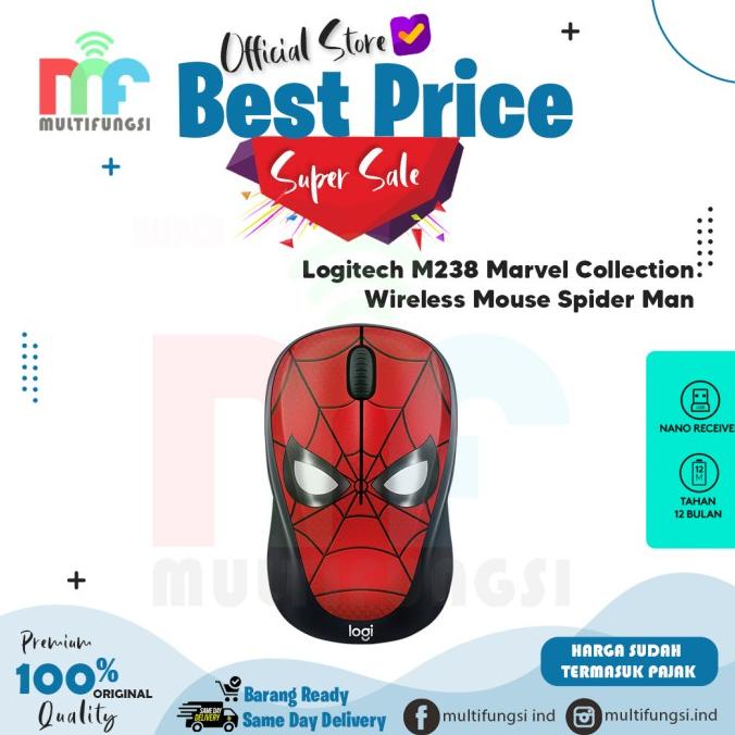 Jual Logitech M238 Marvel Collection Wireless Mouse Spider-Man M-238 ...