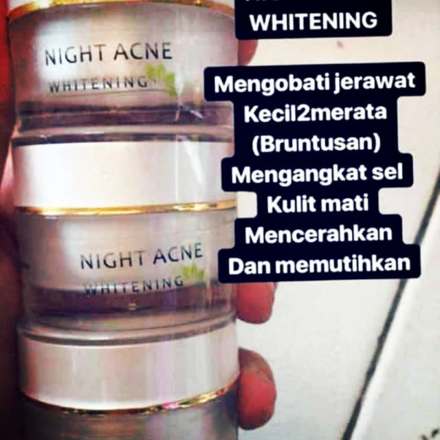 Jual Night Acne Whiteningf (cream malam untuk jenis kulit berjerawat) | Shopee Indonesia