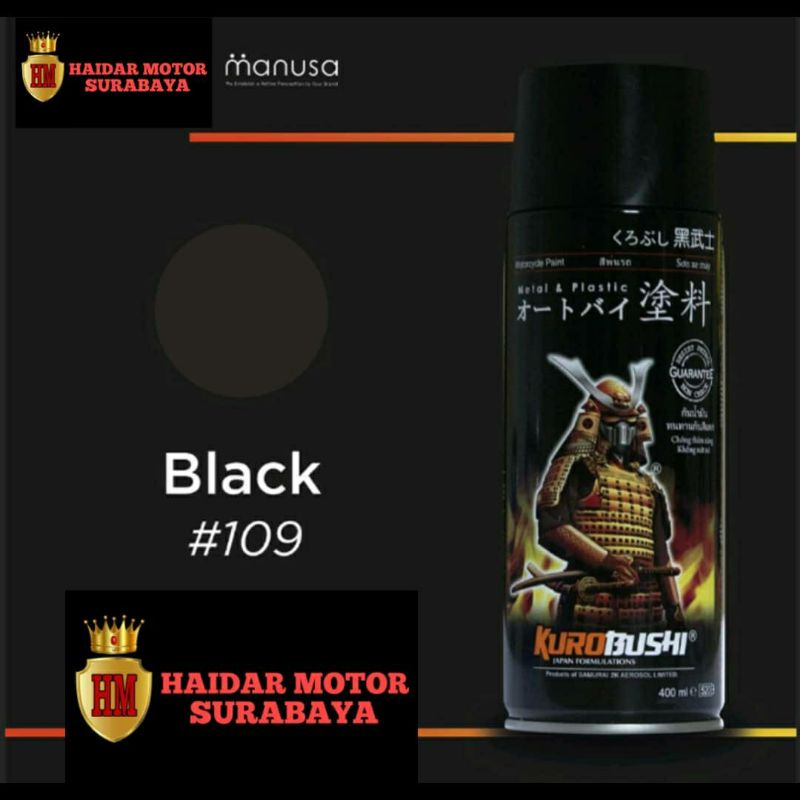 Jual cat samurai black/hitam gilap/cat semprot body motor/vleg dll cat ...