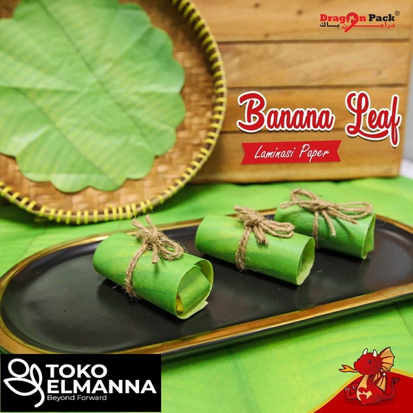 Jual Paper Wrap Kertas Laminasi Motif Banana Leaf Daun Pisang pack ...