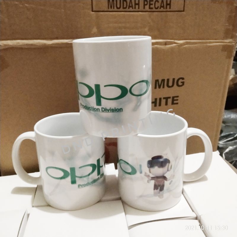 Jual (MIN 30 PCS) Mug Cetak Tanpa Dus Press Sablon Coating Impor Gambar ...