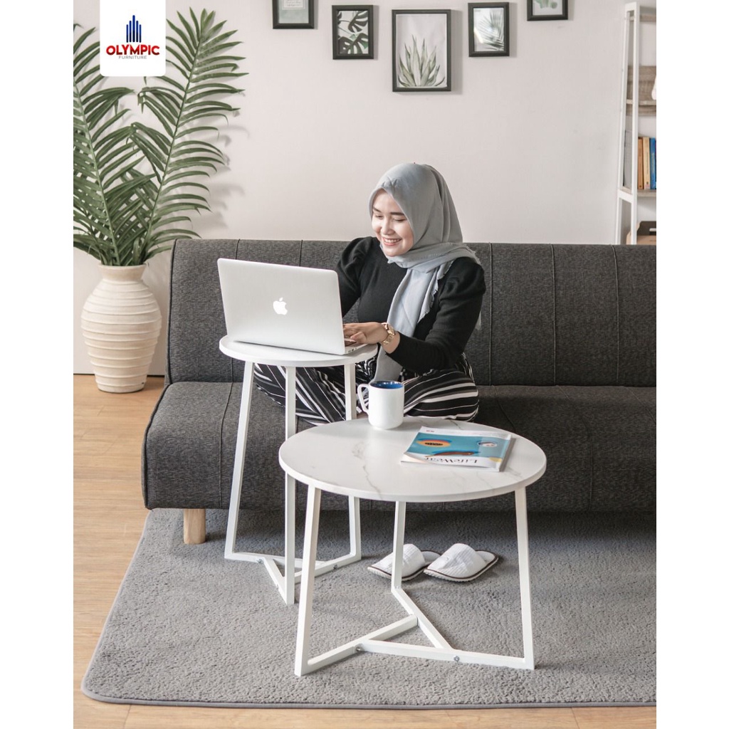 Jual Coffe Table /Meja Tamu CT Marble 02 (Paket 2 Meja) | Shopee Indonesia