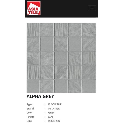 Jual KERAMIK ASIA ALPHA SERIES 25x25 KW A | Shopee Indonesia