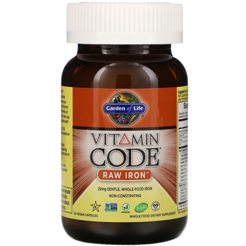 Jual Garden of Life - Vitamin Code, RAW Iron, 30 Vegan Capsules ...
