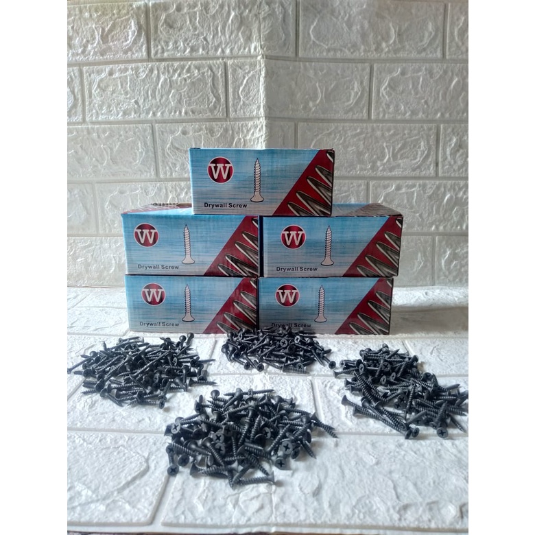 Jual 1 dus Skrup Giysum 6x1 panjang 2,5cm isi 1000 pcs Sekrup Gypsum Skrup Kayu Gipsum 6x1 (2 ...