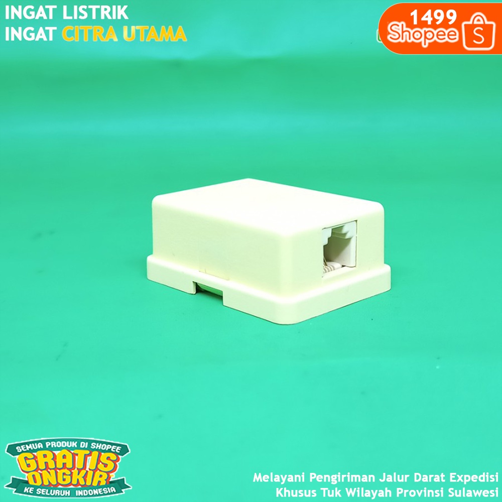 Jual BOX / ROSET TELEPON 1 TERMINAL 1 LUBANG / 1 JALUR RJ11 KREAM K1499 ...