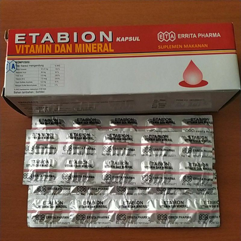 Jual Etabion Tablet Vitamin & Mineral Errita - Obat Penambah Darah ...