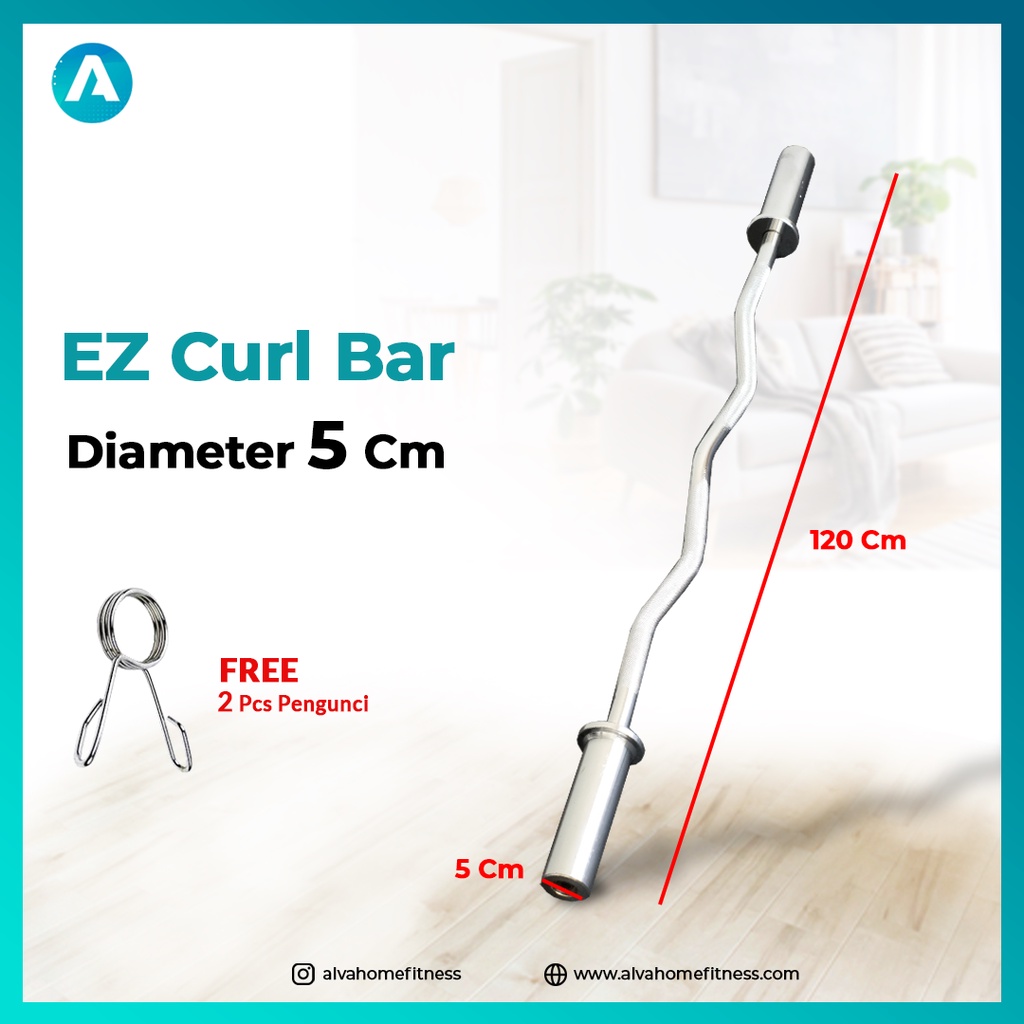 Jual Ez curl bar barbell barbel diameter 5cm | Shopee Indonesia