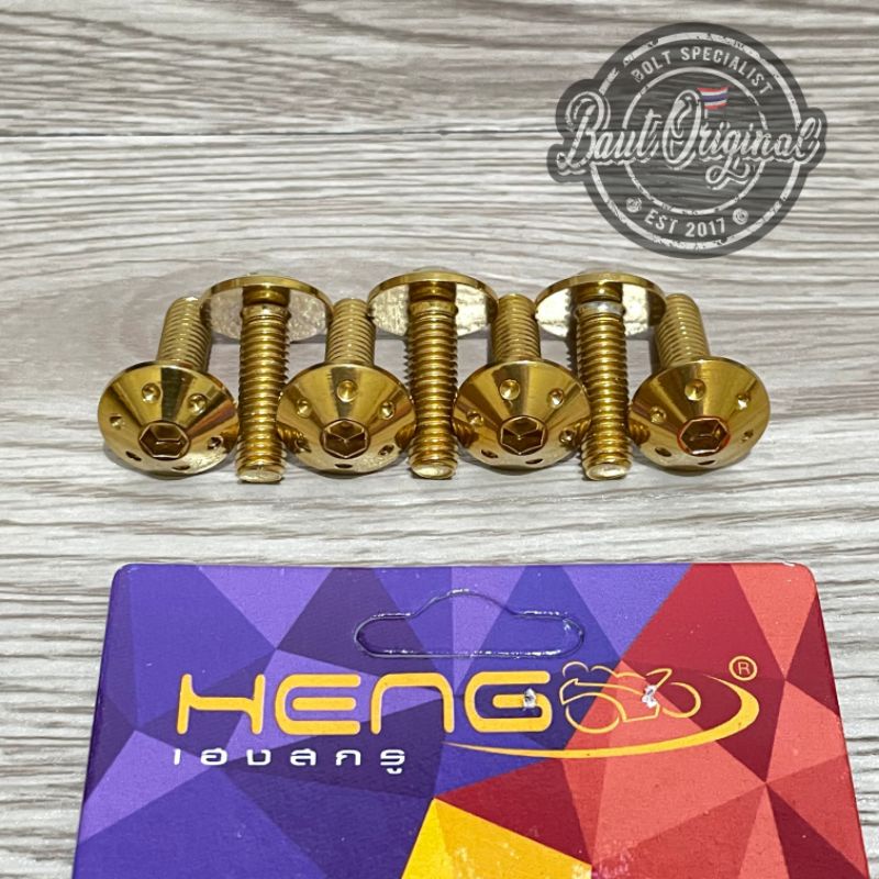 Jual baut probolt bintik 6x20 gold drat 10 panjang 2cm original heng big head payung | Shopee ...