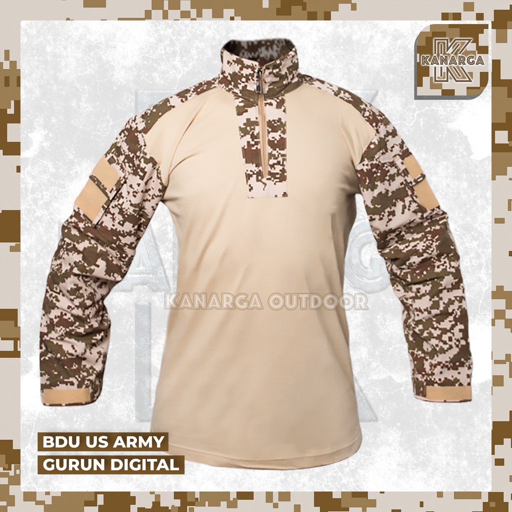 Jual Kaos BDU Combat Tactical Digital Gurun US Army - Baju Kemeja Panjang Camo Outdoor | Shopee ...