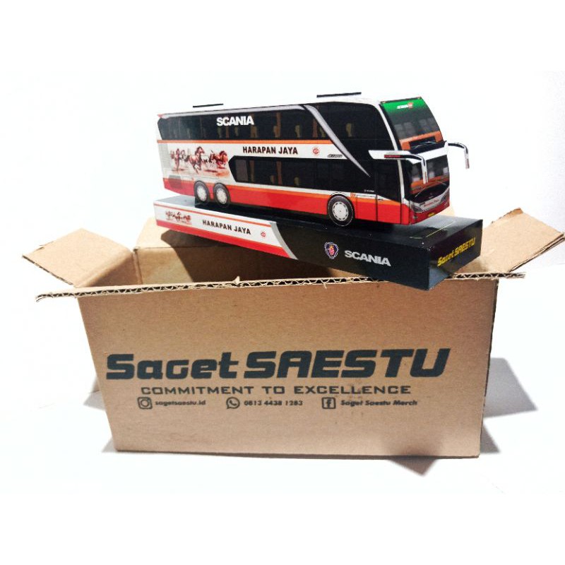 Jual MINIATUR BIS BUS HARAPAN JAYA PAPERBUS PAPERCRAFT PAJANGAN HARJAY ...
