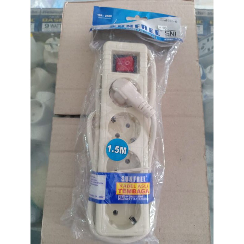Jual Stop Kontak 3 lubang 1.5M/Cok Sambung 3 Lubang/Cok sambung 3 ...