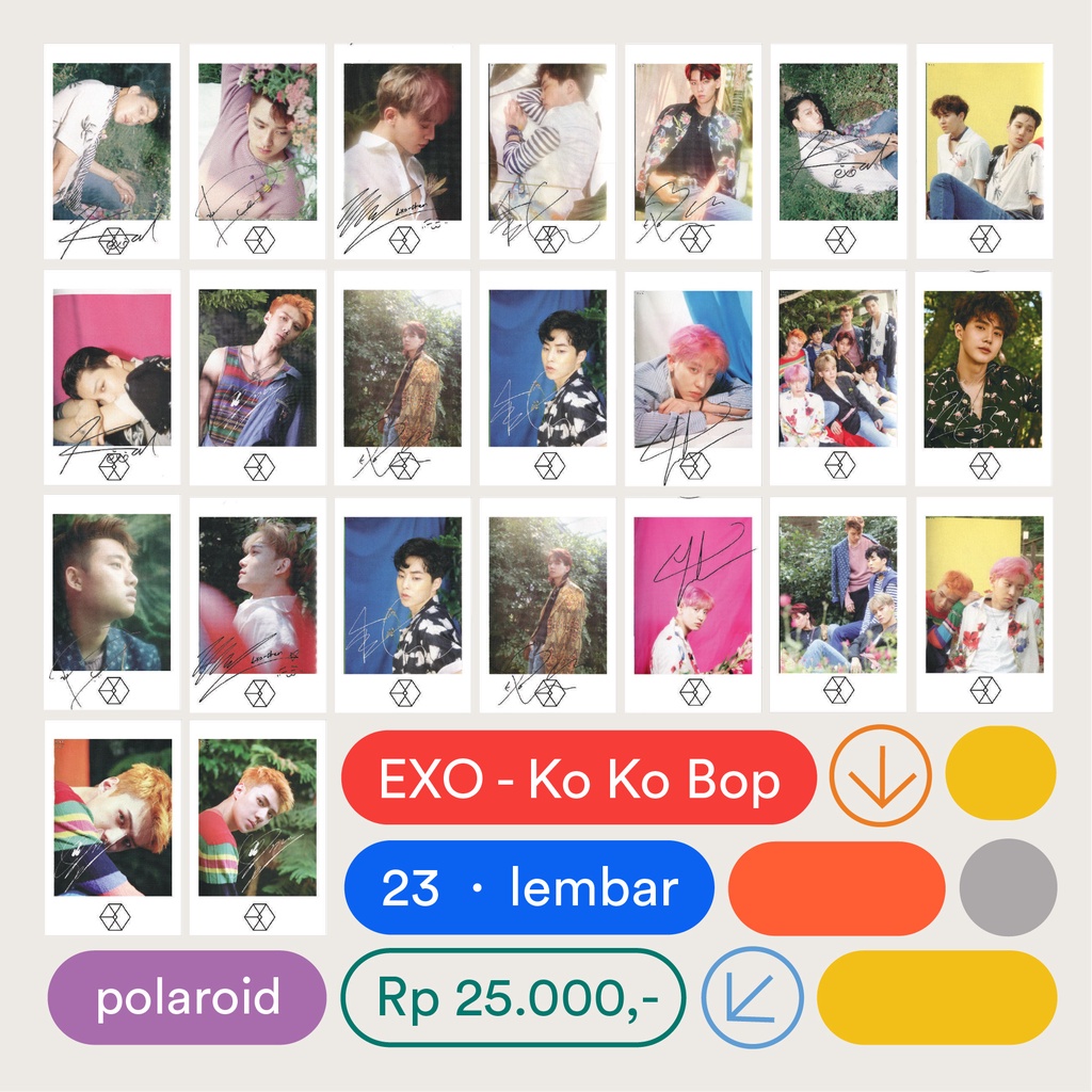 Jual Polaroid EXO - Ko Ko Bop (Bertanda Tangan) | Shopee Indonesia