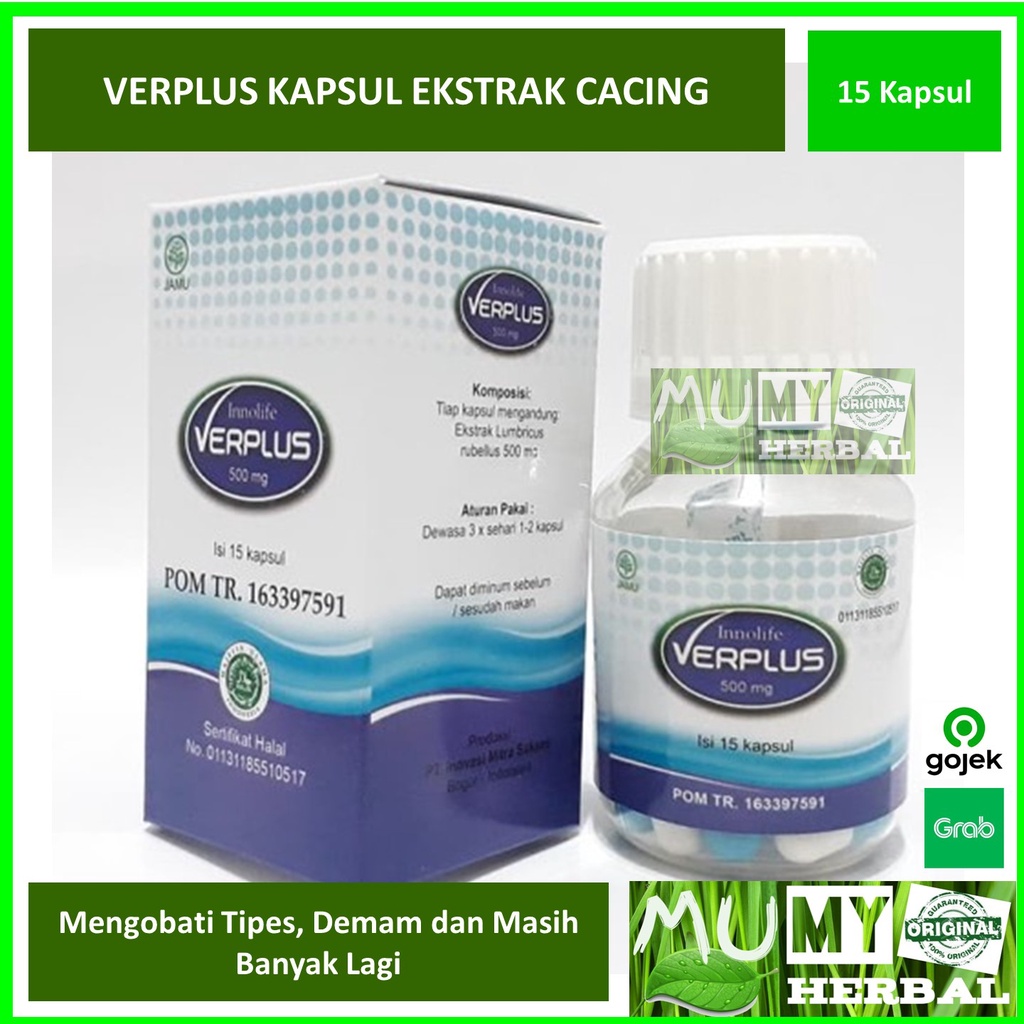 Jual Kapsul Ekstrak Cacing Verplus Obat Demam Obat Tipes Kapsul Cacing ...