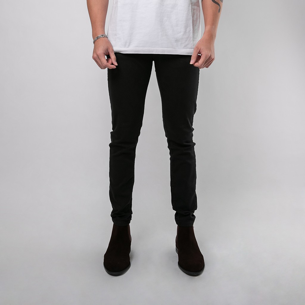 Jual Celana Skinny Fit Jeans Pria Bahan Soft Stretch Denim Warna Hitam ...
