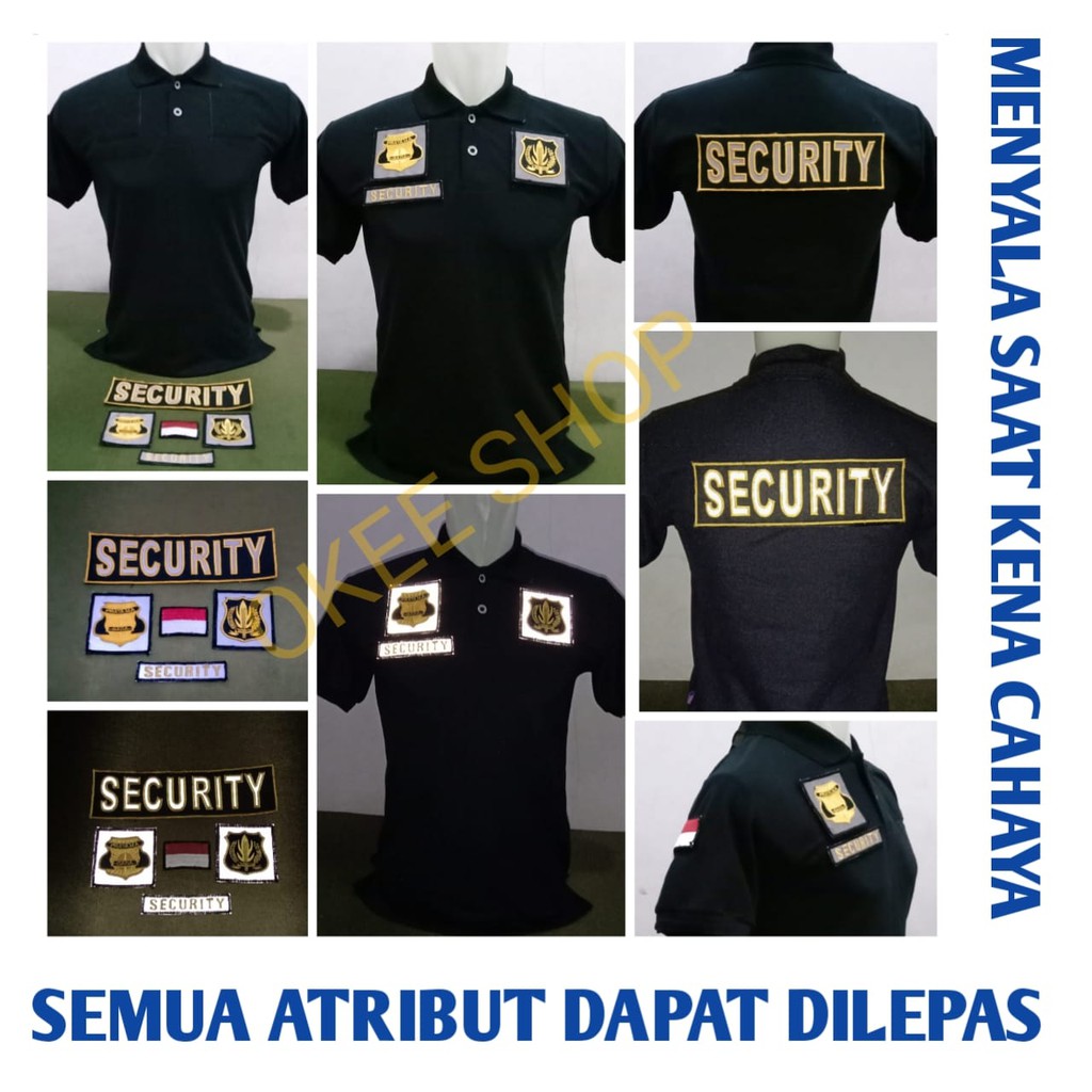 Jual Baju Kaos Security Logo Kuning Emblem Full Bordir bisa di Lepas ...