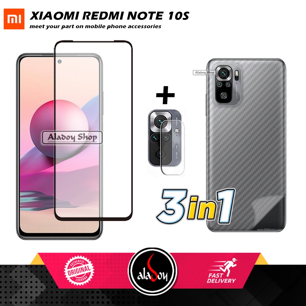 Jual PAKET 3 IN 1 Tempered Glass Layar Xiaomi Redmi Note 10S Free ...