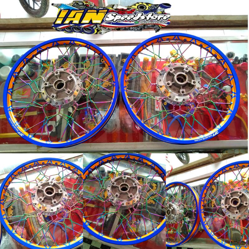 Jual velg dft twotone vline+ruji plintir Rainbow+tromol chroom | Shopee ...
