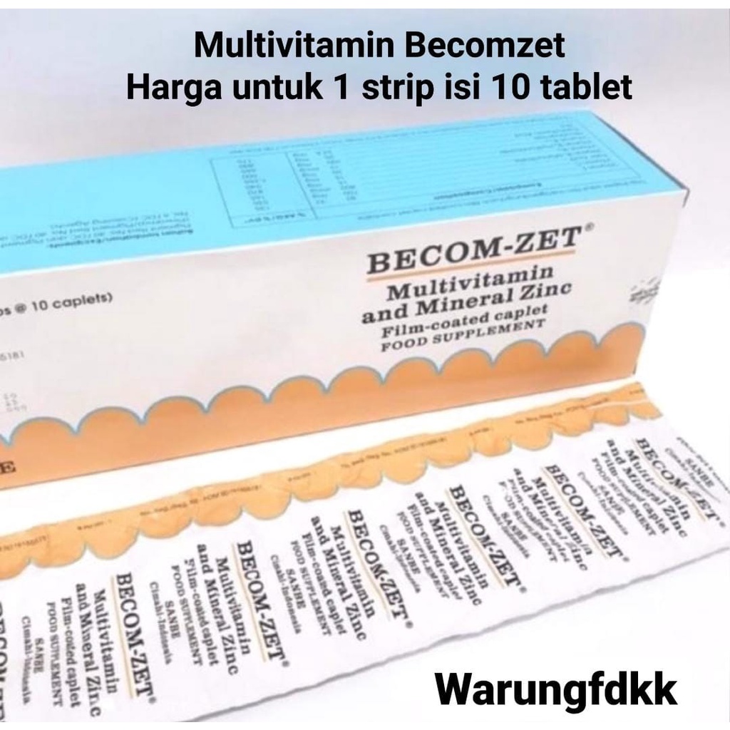 Jual MULTIVITAMIN BECOM-ZET STRIP 10 TABLET | Shopee Indonesia